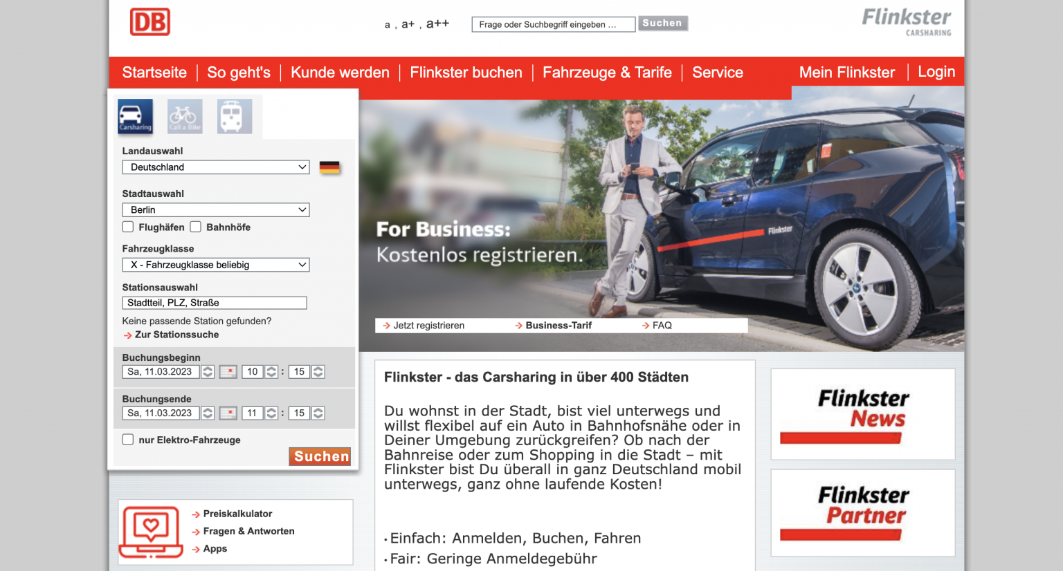 Flinkster – CarsharingFinden