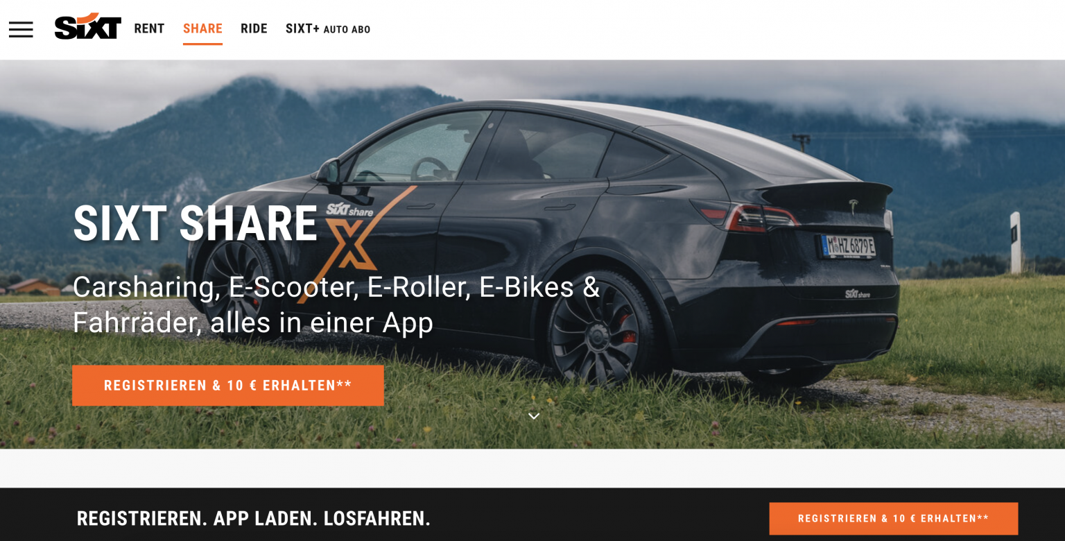 SIXT Share Infos, Erfahrungen und Preise | CarsharingFinden